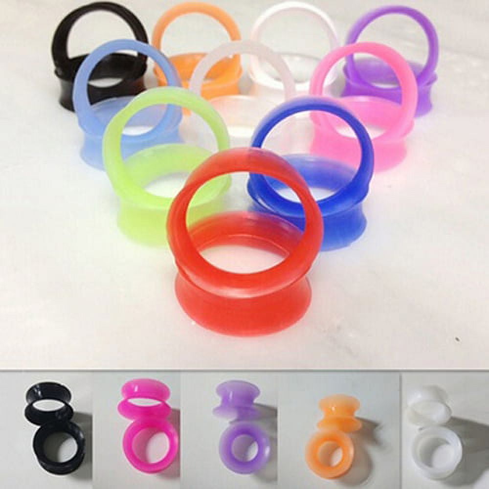 Jiaroswwei 2 Pcs Soft Silicone Ear Flesh Tunnels Plug Stretcher ...