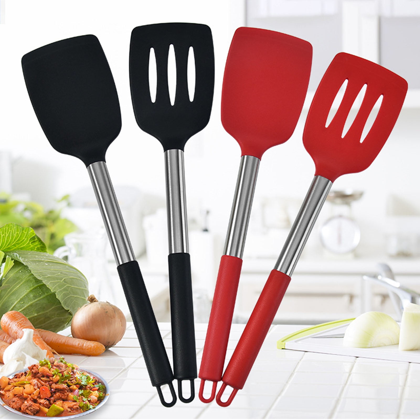 Jiaroswwei 2Pcs Spatula Slotted BPA-free Heat Resistant Dishwasher ...