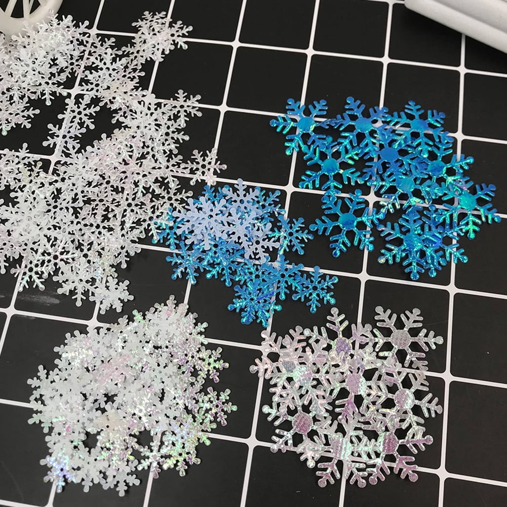 Jiaroswwei 300Pcs Christmas Fake Snowflake DIY Wedding New Year Party ...