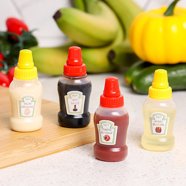 Joie Mini Condiment Containers, 3pc set. Refillable Red, White, and ...