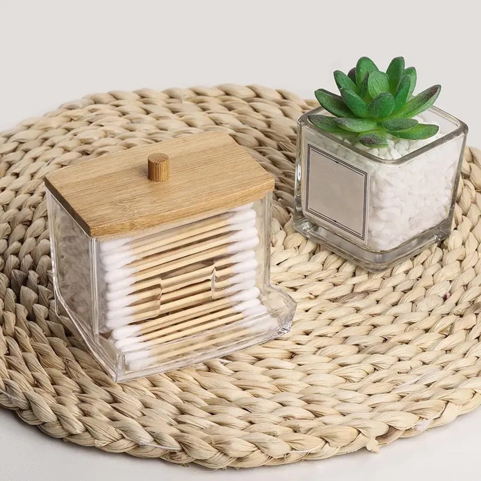 Jiaroswwei Cotton Swab Box with Lid Dustproof Clear Visible Design ...