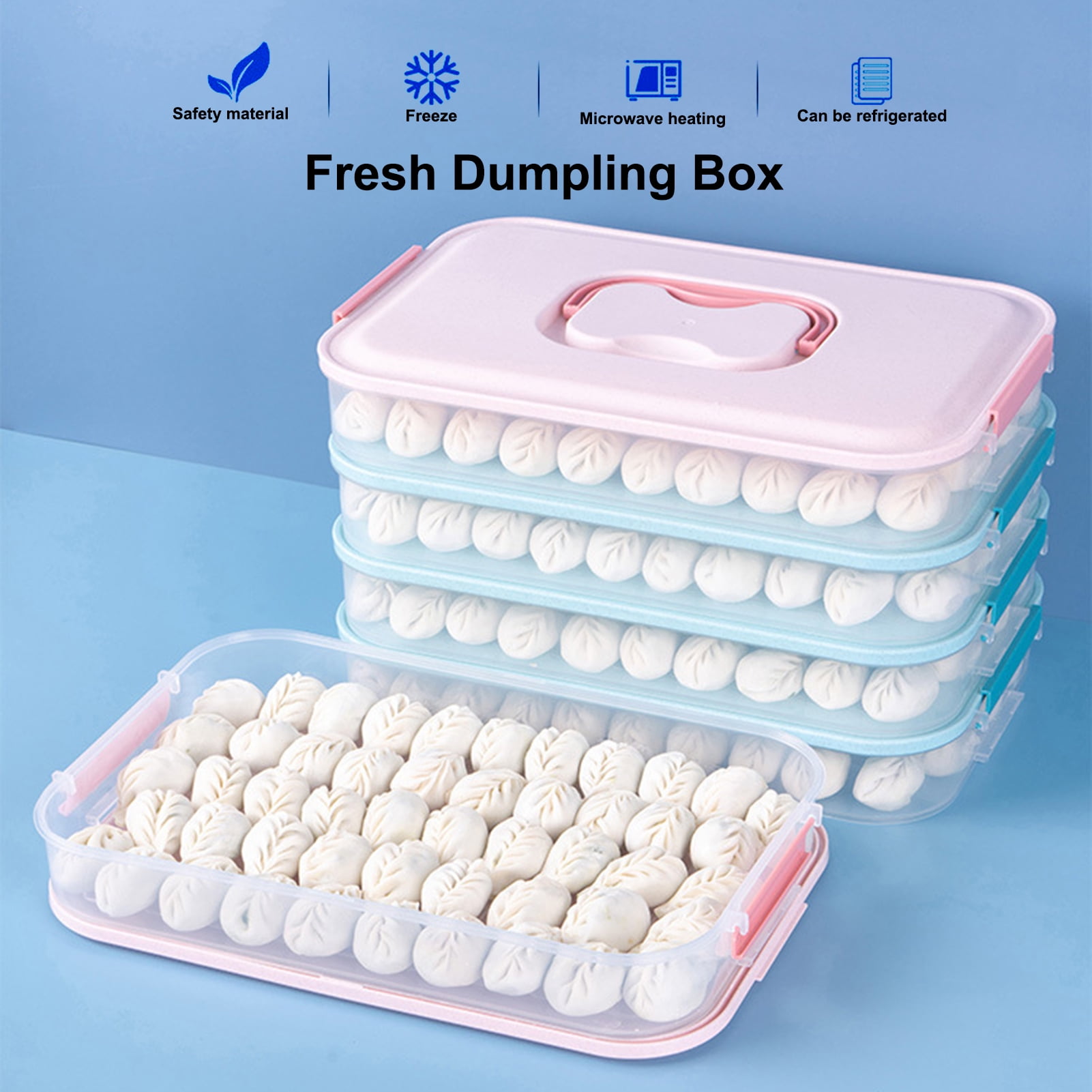 Jiaroswwei Dumpling Box Stackable Reusable Large Capacity Transparent ...