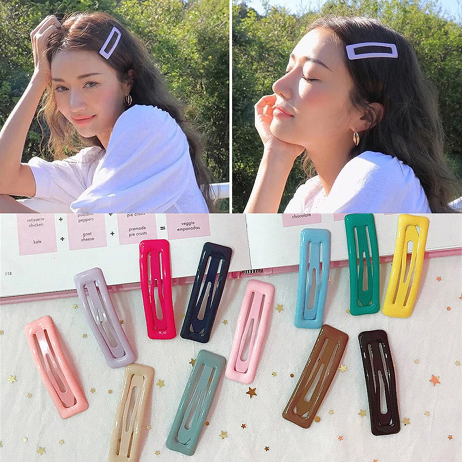 Jiaroswwei Fashion Candy Color Snap Barrette Bendy Hair Clip Bobby Pin ...