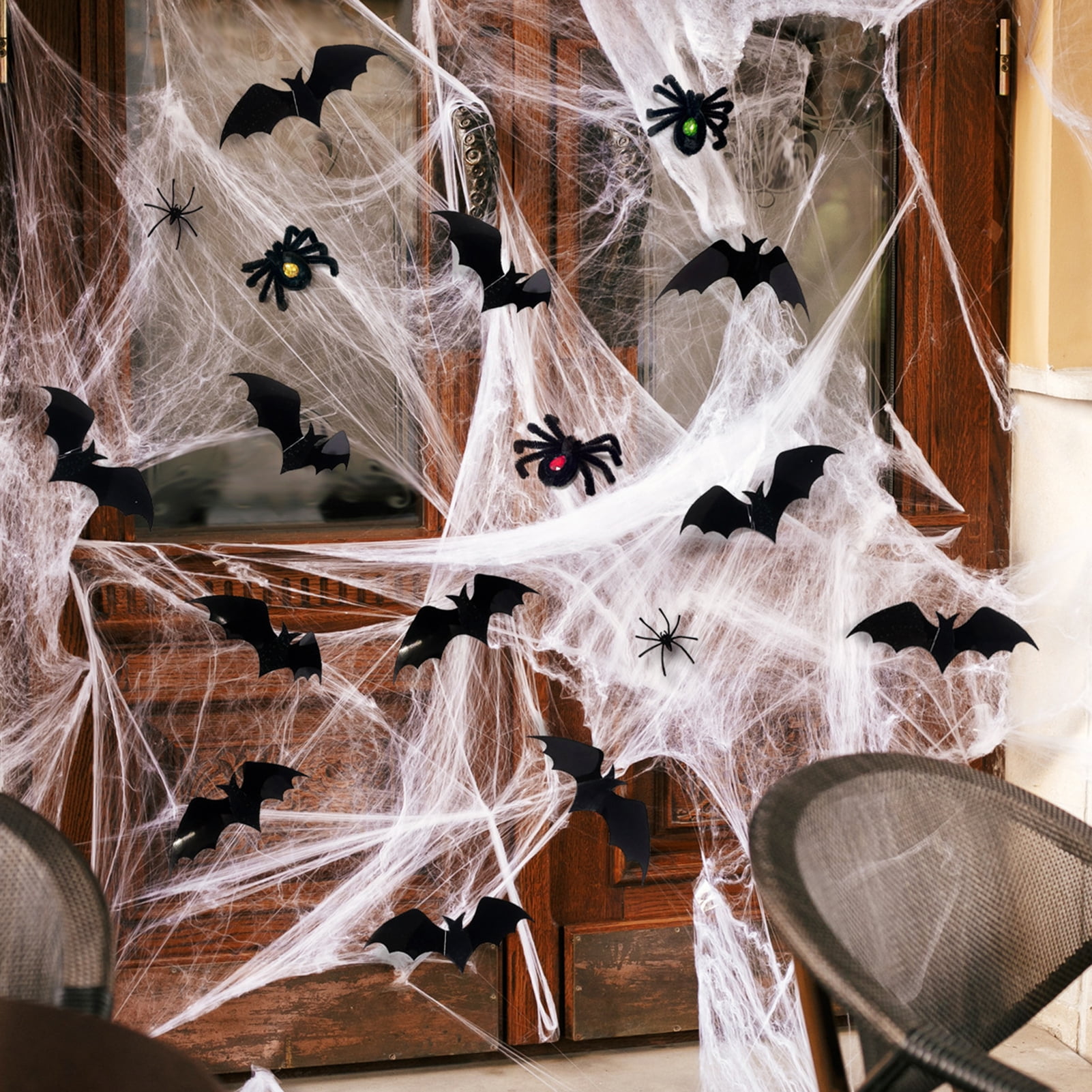 Jiaroswwei Halloween Spider Web Decoration,Halloween Fake Spiders Web ...