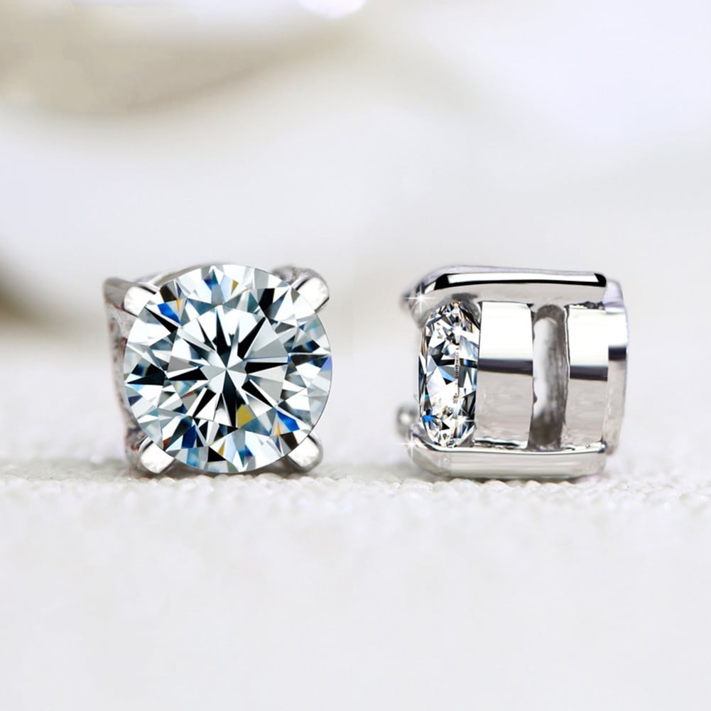 Jiaroswwei Rhinestone Inlaid Magnetic Non-Piercing Earrings for Men and ...