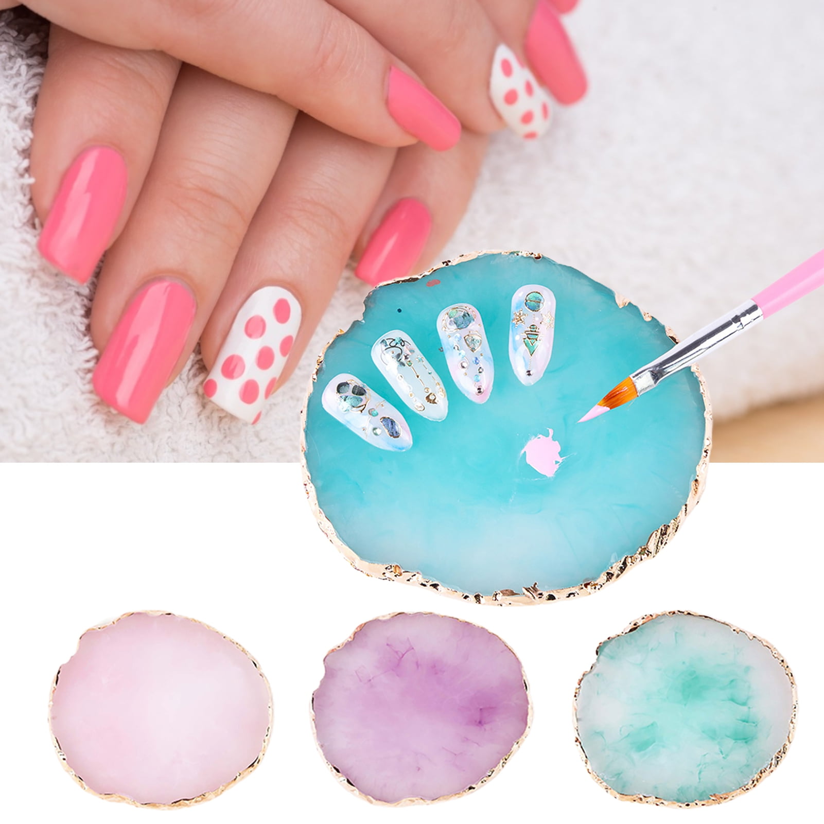 Jiaroswwei Resin Makeup Mixer Nail Art Polish Mixing Plate Coloring ...