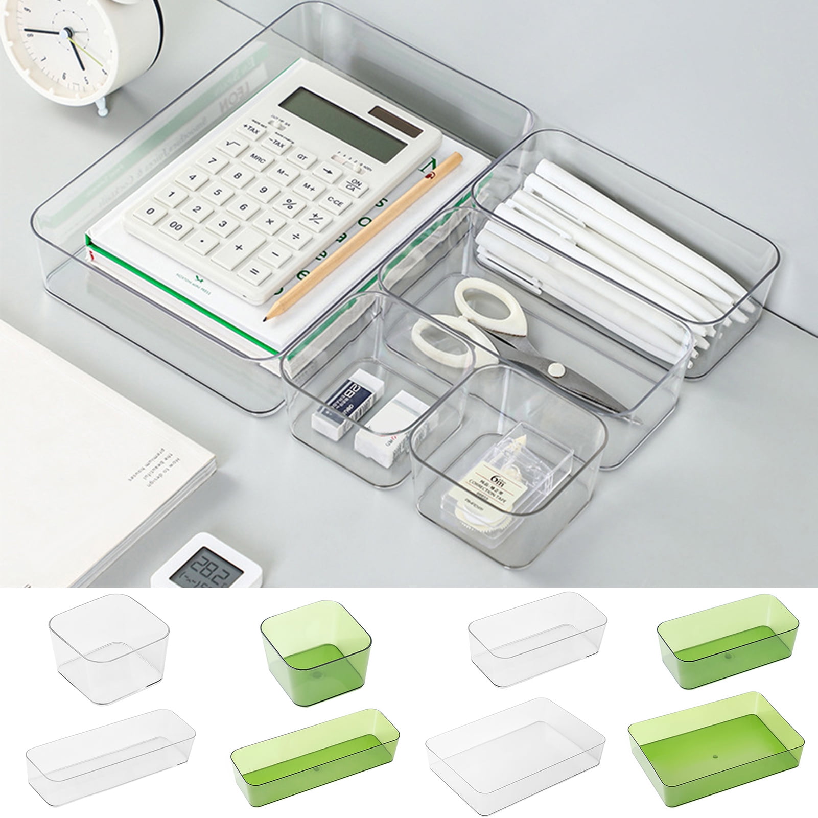 Jiaroswwei Storage Box Transparent Multiple Sizes Keep Neat Rectangle ...
