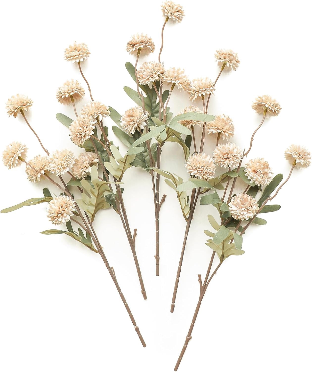 Jiaroutk Pompon Mum Artificial Flower, 5 Pcs Faux Silk Mini Chrysanth ...