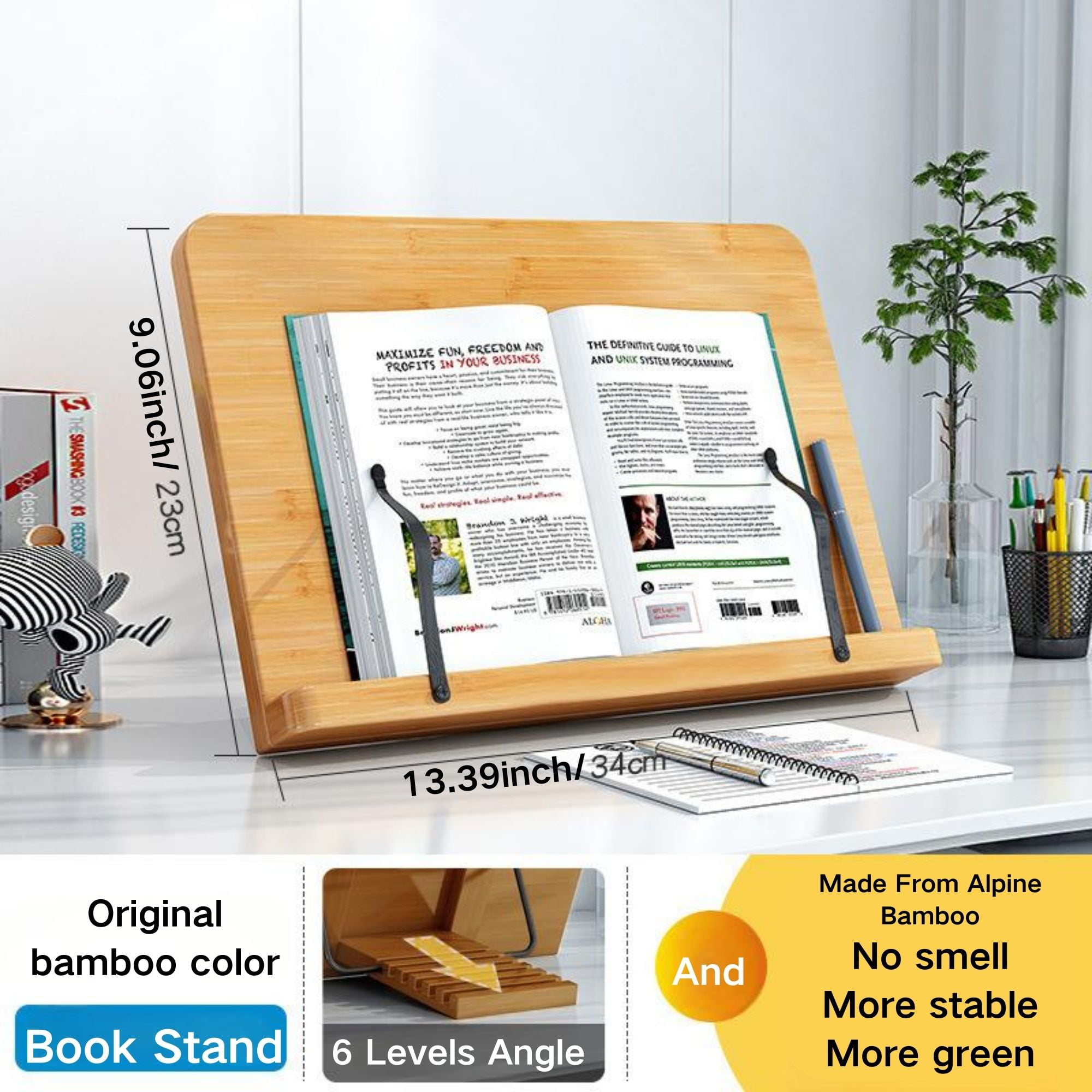 Jiarui Desk Book Stand for Reading and Cooking, 13.39"x9.06" and 6 ...