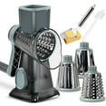 Jiarui Rotary Cheese Grater, Handle, 3 Changeable Blades, Vegetable ...
