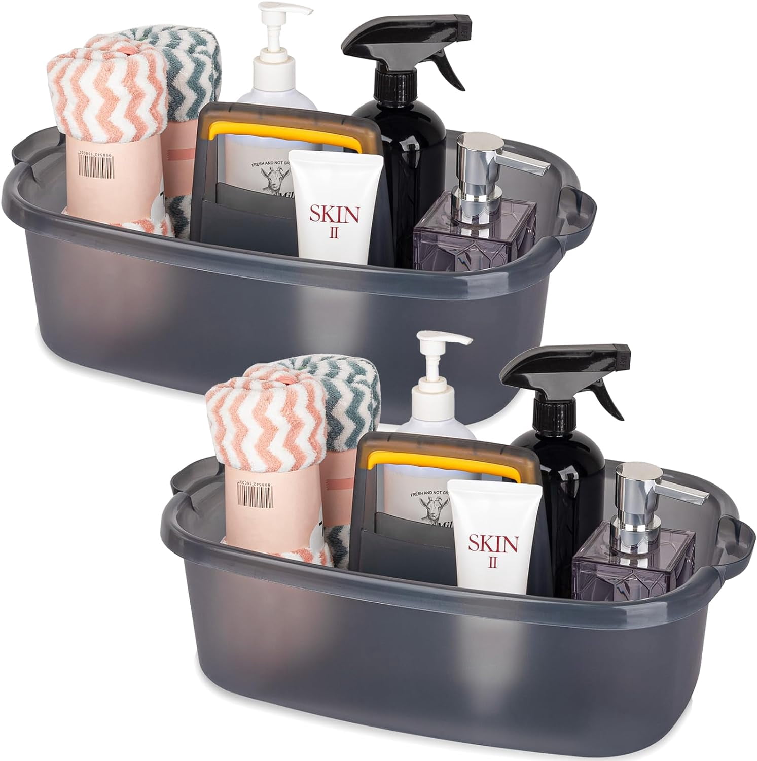 JiatuA Large Cleaning Supplies Organizer with Handle Portable Shower ...