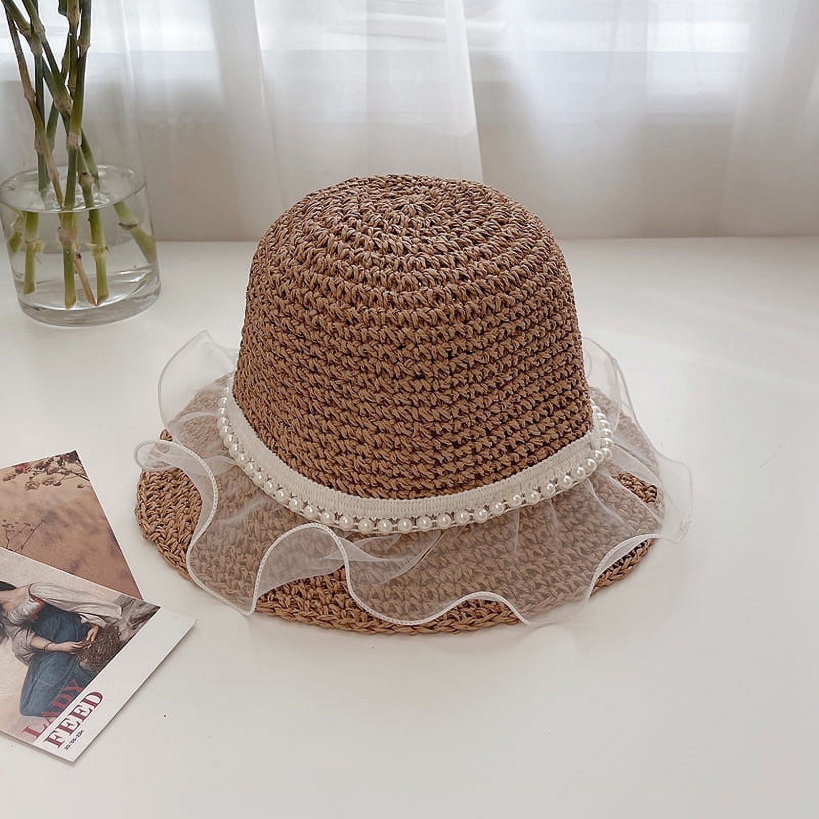 Jiawei Handwoven Lace Straw Hat For Children, Summer Thin Beach ...