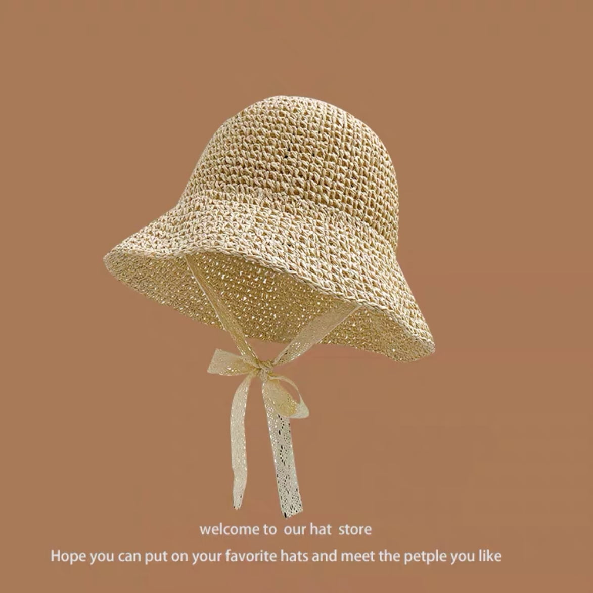 Jiawei Spring/Summer Korean Edition Sweet And Versatile Woven Straw Hat ...