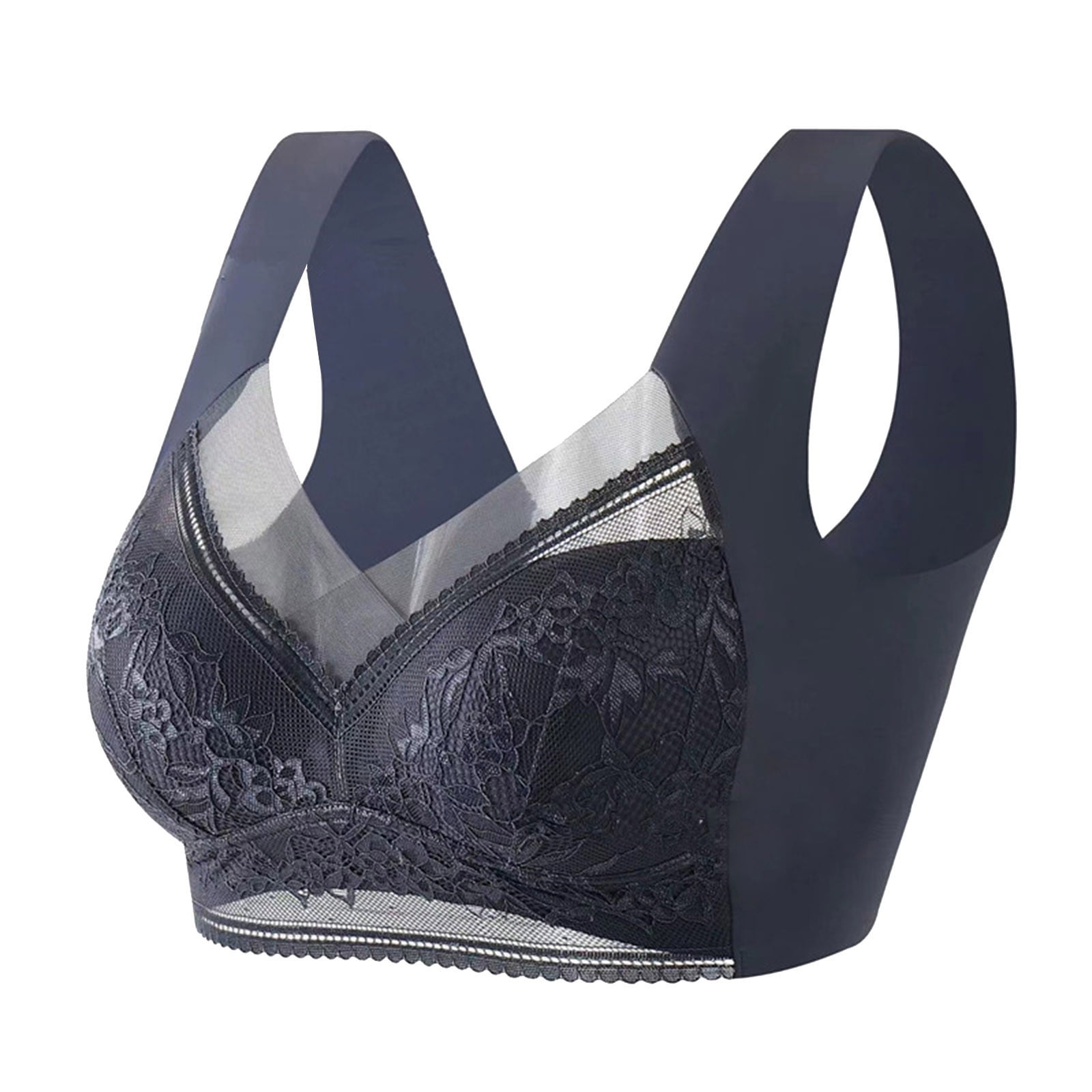 Jiaweic Women Full Cup Thin Underwear Plus Size Wireless Sports Bra ...