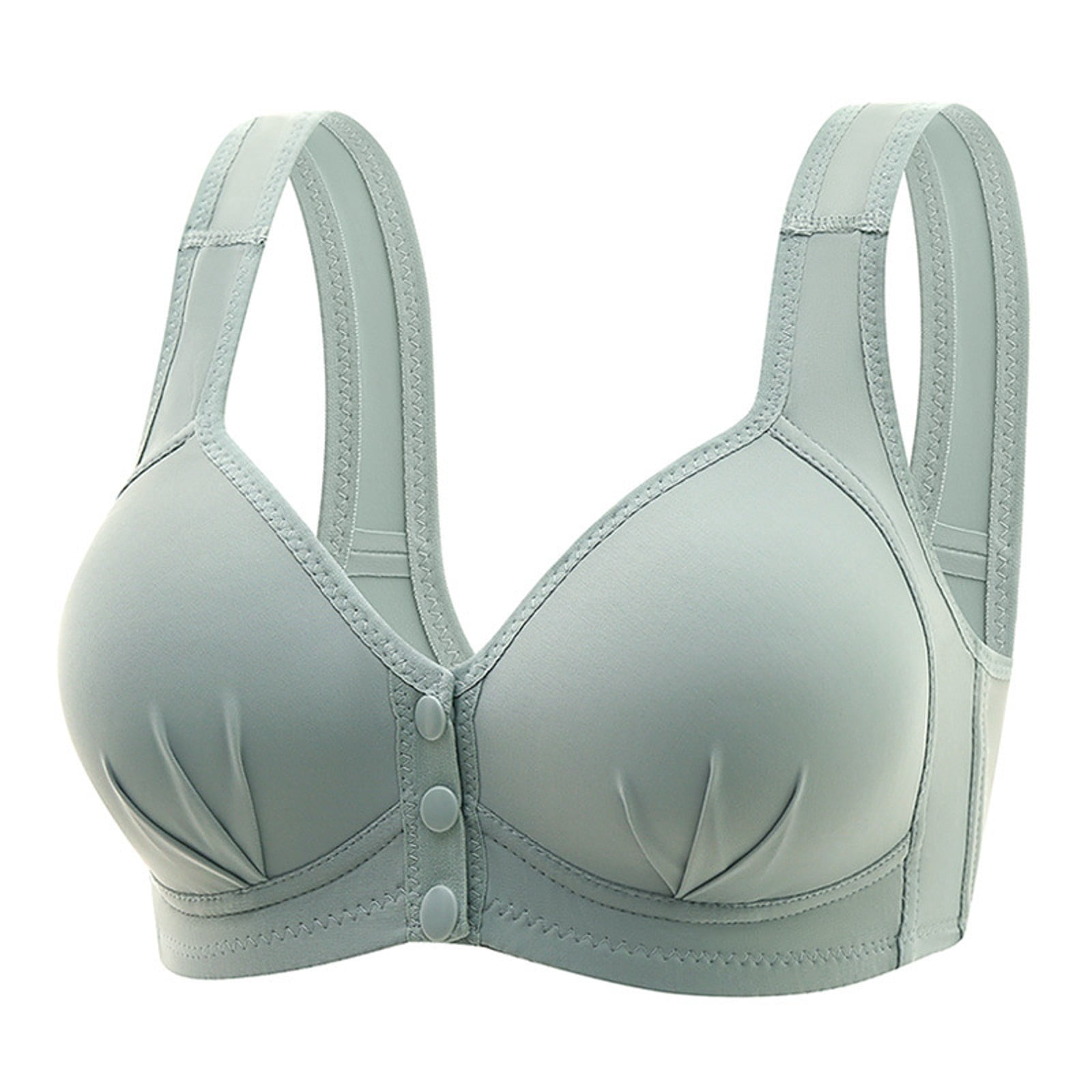Jiaweic Women's Front Side Buckle Lace Edge Seamless Gathering ...