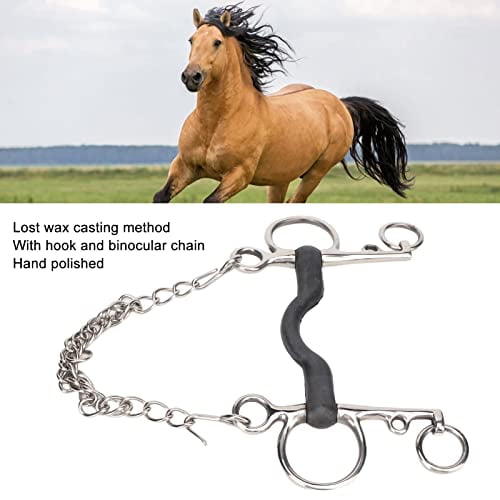 Jiawu Rubber Mullen Pelham Bit, Horse Chewing Mouth Roller, Stainless ...