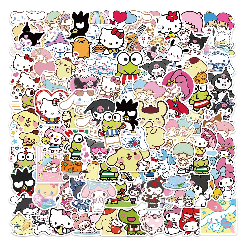 Jiayi 10/30/50/100PCS Kawaii Sanrio Hello Kitty Melody Stickers Cute ...