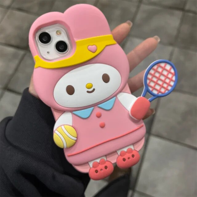 LU Cute Cartoon Melody Play Tennis Phone Cases for iPhone 12 13 14 15 ...