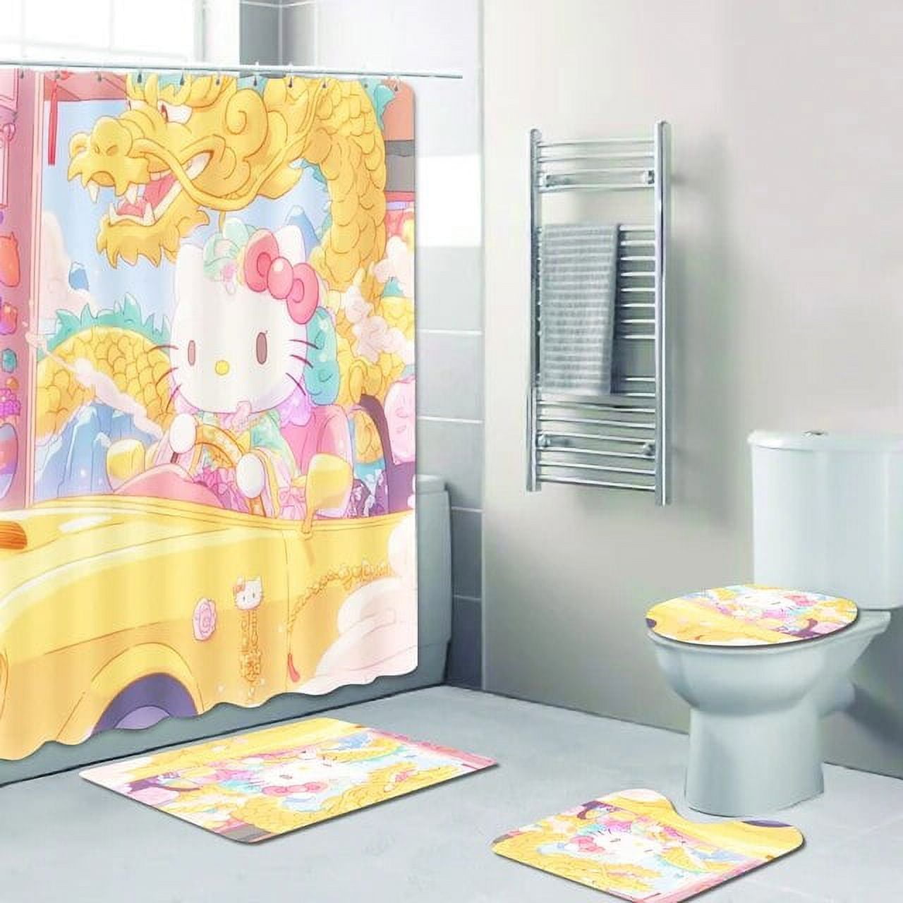 Jiayi Hello Kitty Cartoon Bathroom Mats Sanrio Curtain Bath Items ...