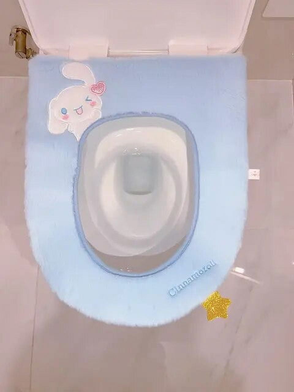 Jiayi Kawaii Hello Kitty Sanrio Plush Toilet Seat Cover Mat Kuromi Cinnamoroll My Melody
