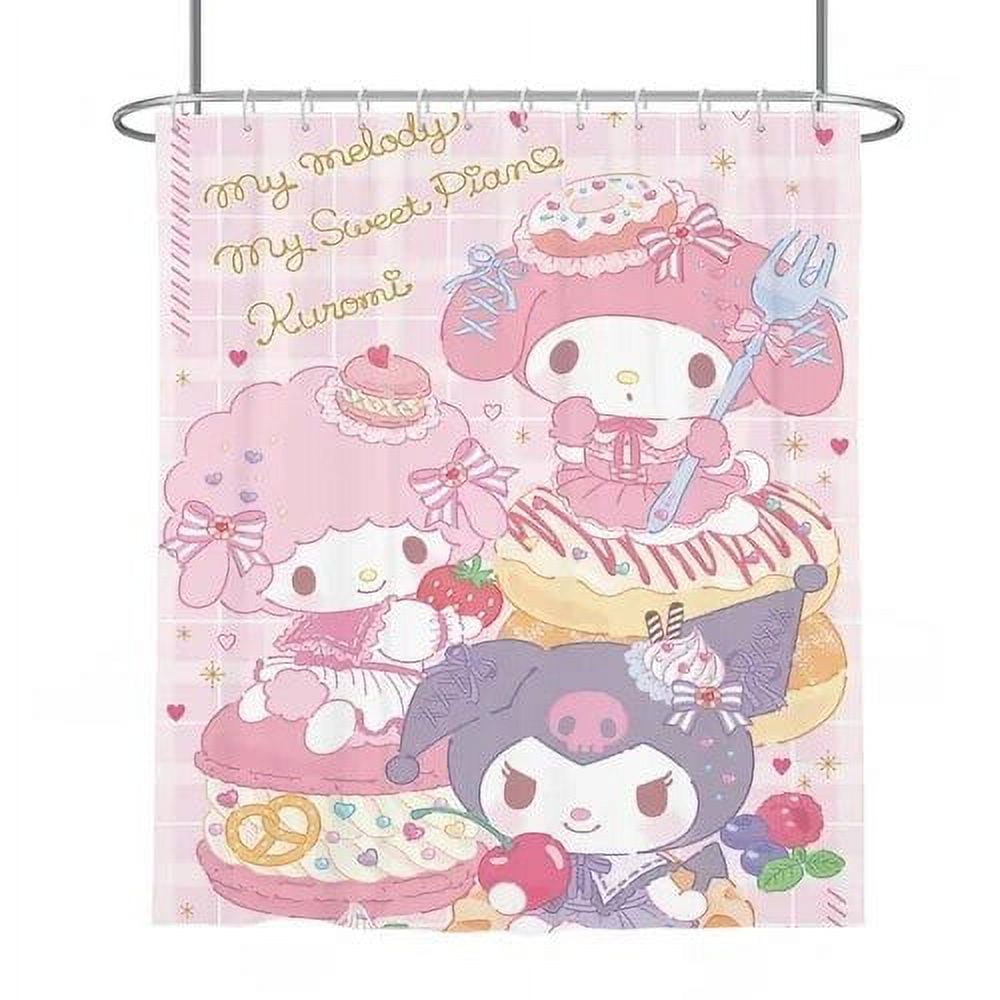 Jiayi Pink Sanrios Mymelody Cinnamoroll Kuromi Kawaii Shower Curtains ...