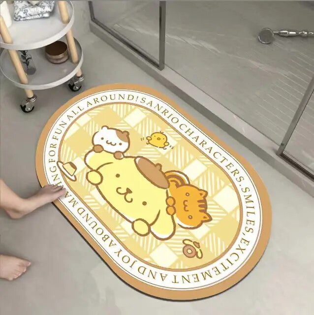 Jiayi Sanrio Floor Mat Hello Kitty My Melody Kuromi Cinnamoroll Water ...