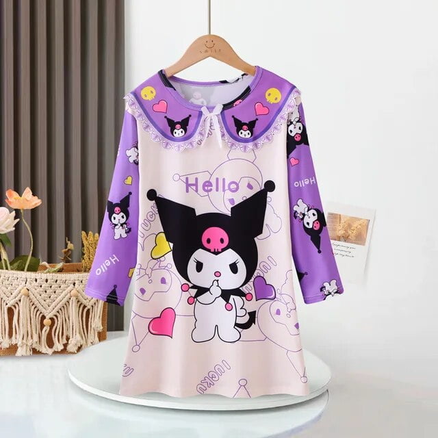 Jiayi Sanrios Kids Hello Kitty Nightdress Hello Kitty Kuromi Cinnamoroll Cartoon Casual Pajamas ...