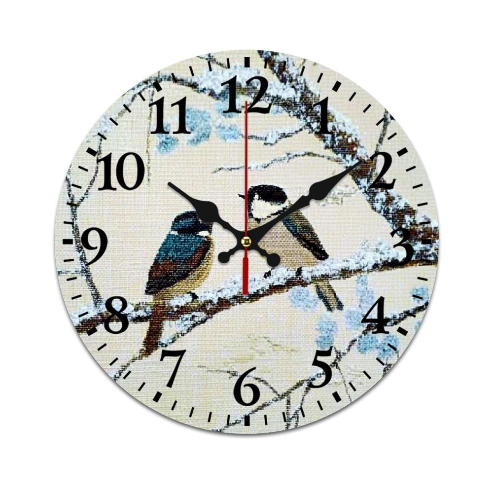 Jiayy Birds Snow Branch Fashionable PVC Wall Clock with Silent Sweep ...