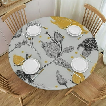 FOLINS&HOME White Round 48 inch Tablecloth - Waterproof & Wrinkle Free ...