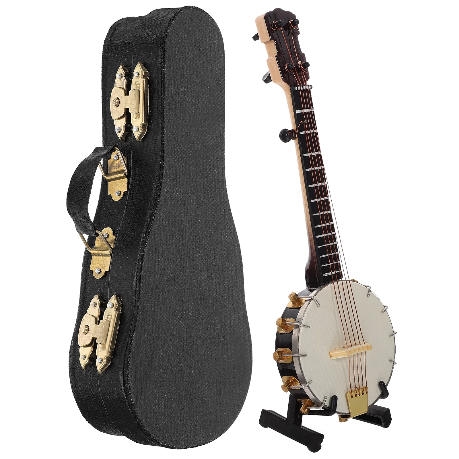 Jibi 1 Set Banjo Model Wood Banjo Ornament Instrument Model With ...