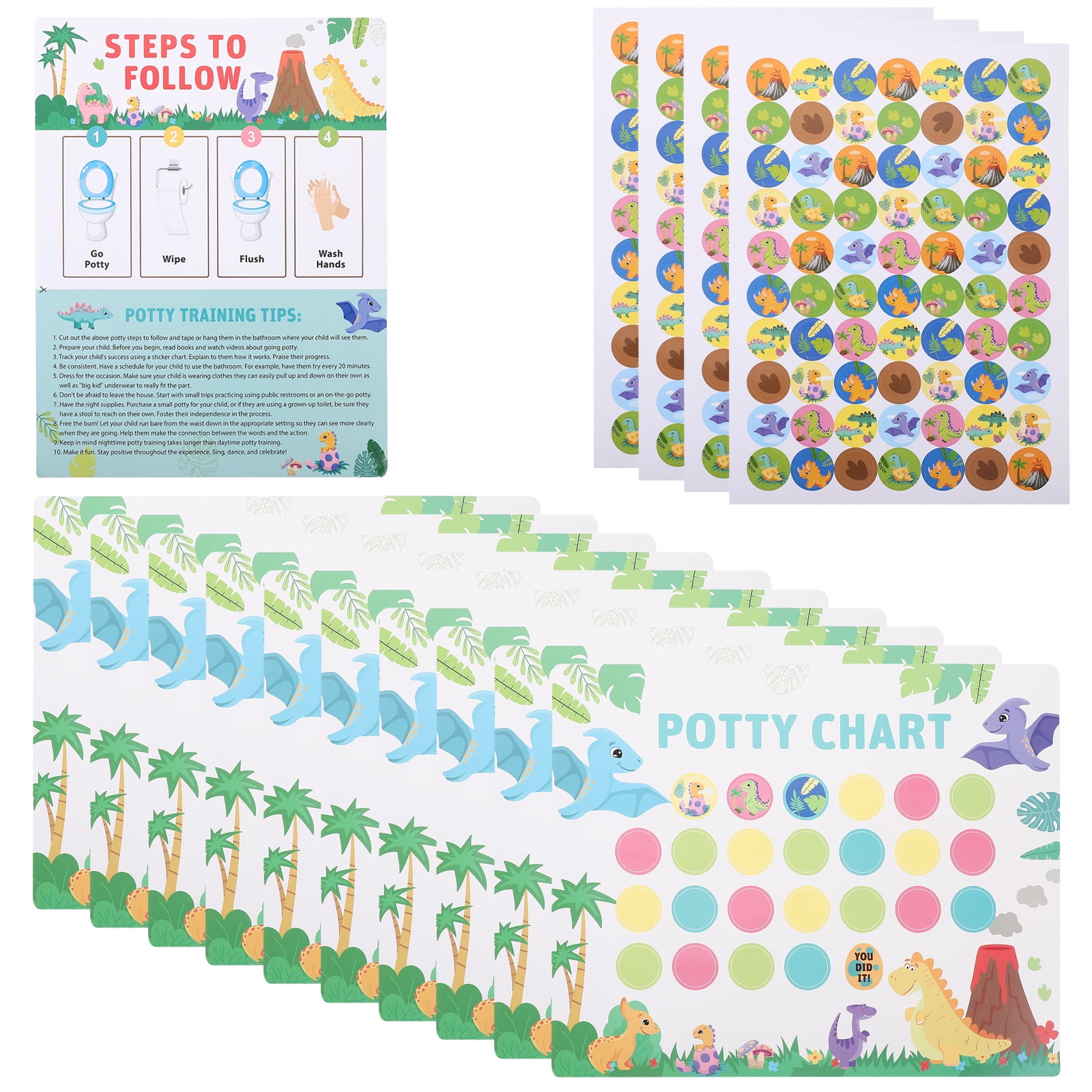 Jibi 1 Set Potty Training Chart and Sticker Toddlers Potty Training ...