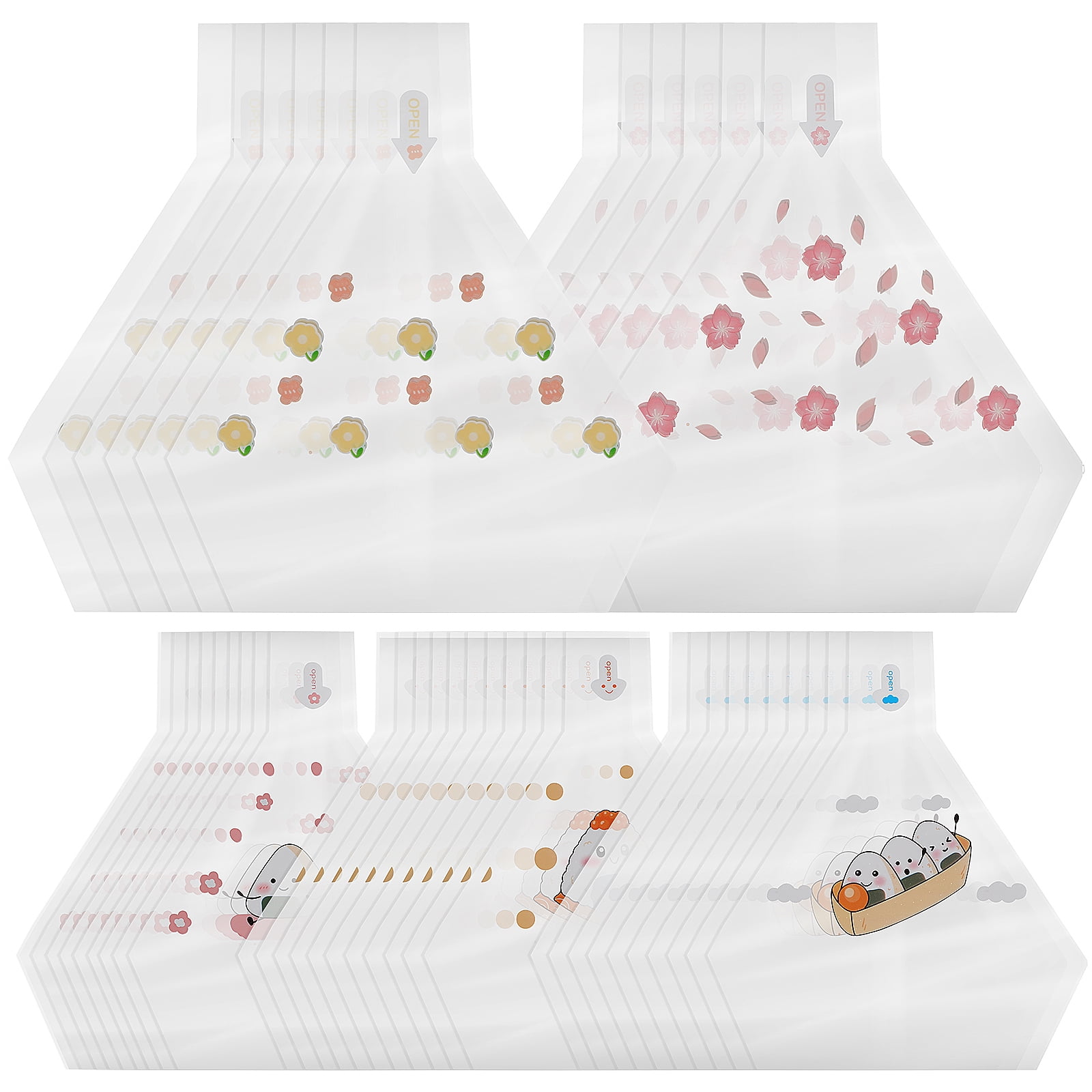 Jibi 100 Pcs Onigiri Wrappers Japanese Rice Balls Bags Triangle Onigiri ...