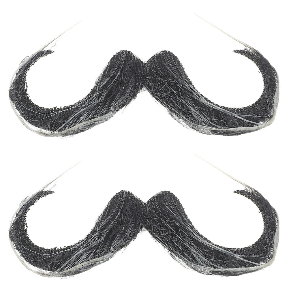 Jibi 2Pcs Fake Mustache Simulated Beard Stick on Mustache Self Adhesive ...