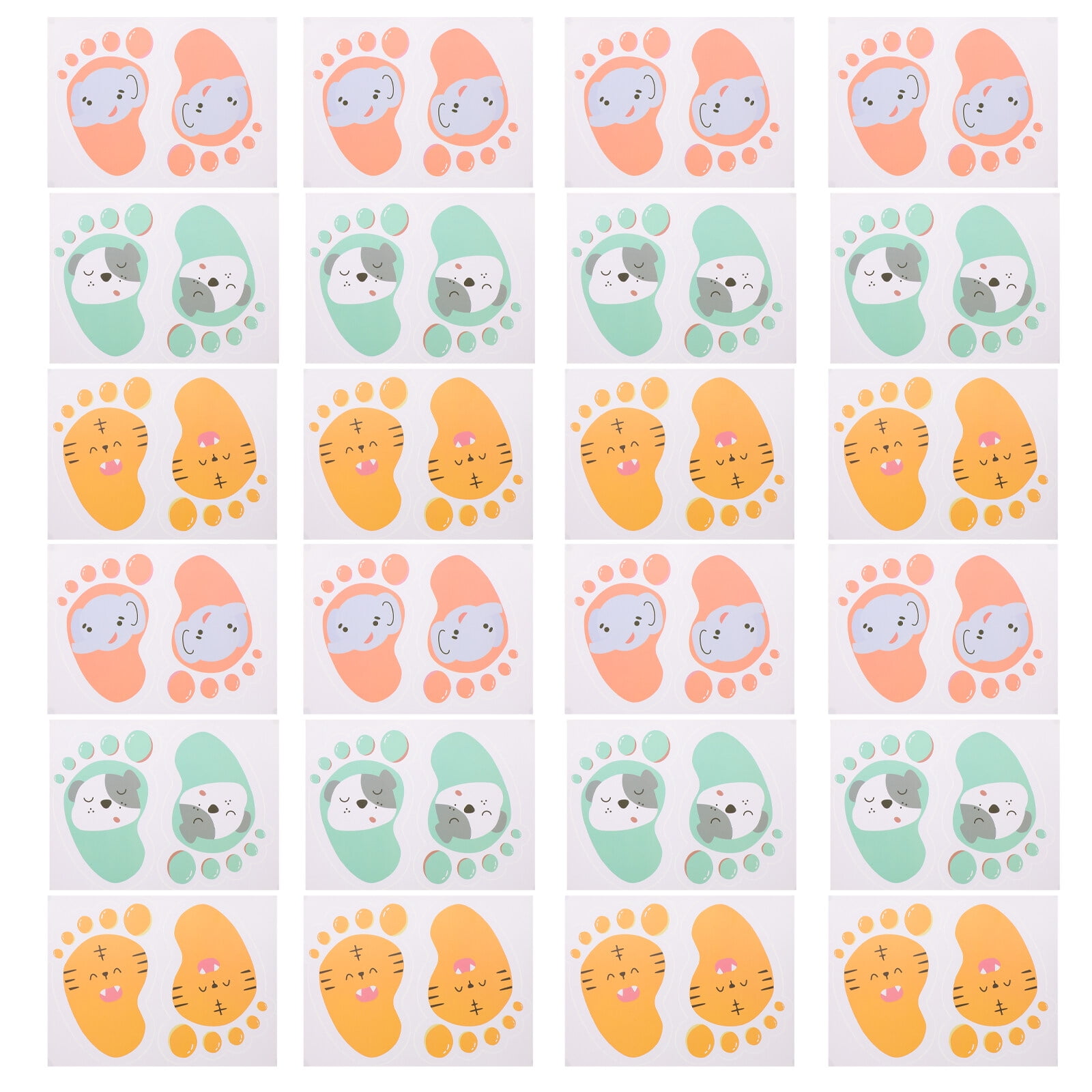 Jibi 30 Pairs Kindergarten Floor Sticker Footprint Stickers Cartoon ...