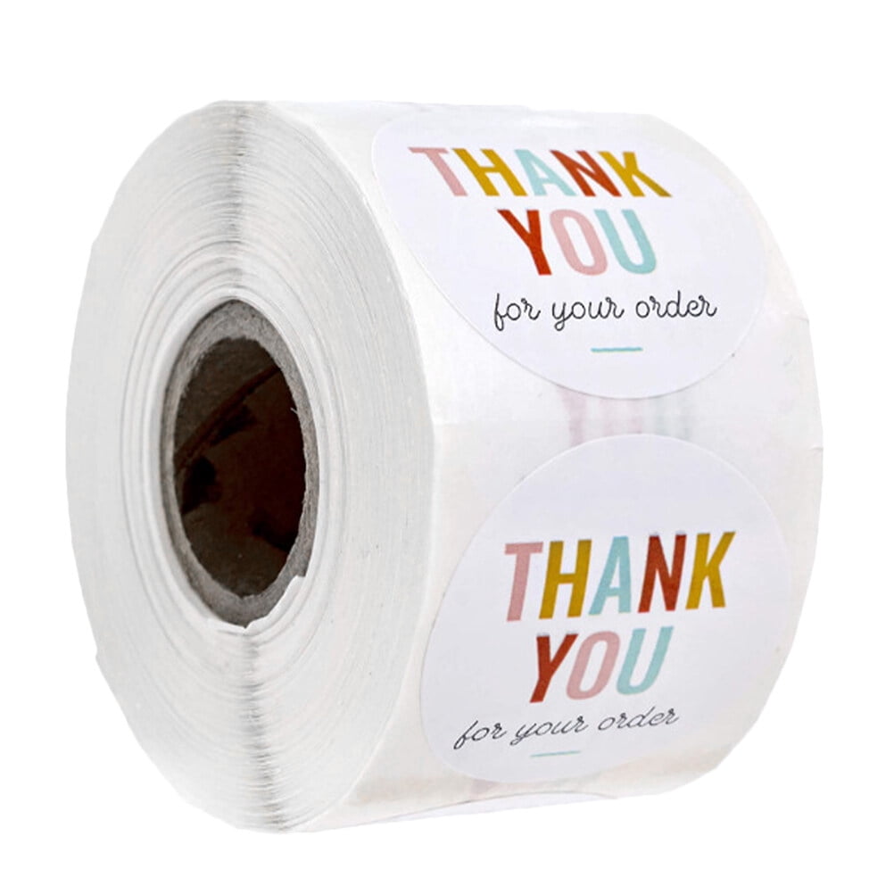 Jibingyi 1 Roll of Thank You Stickers for Small Business Bag Sealing ...