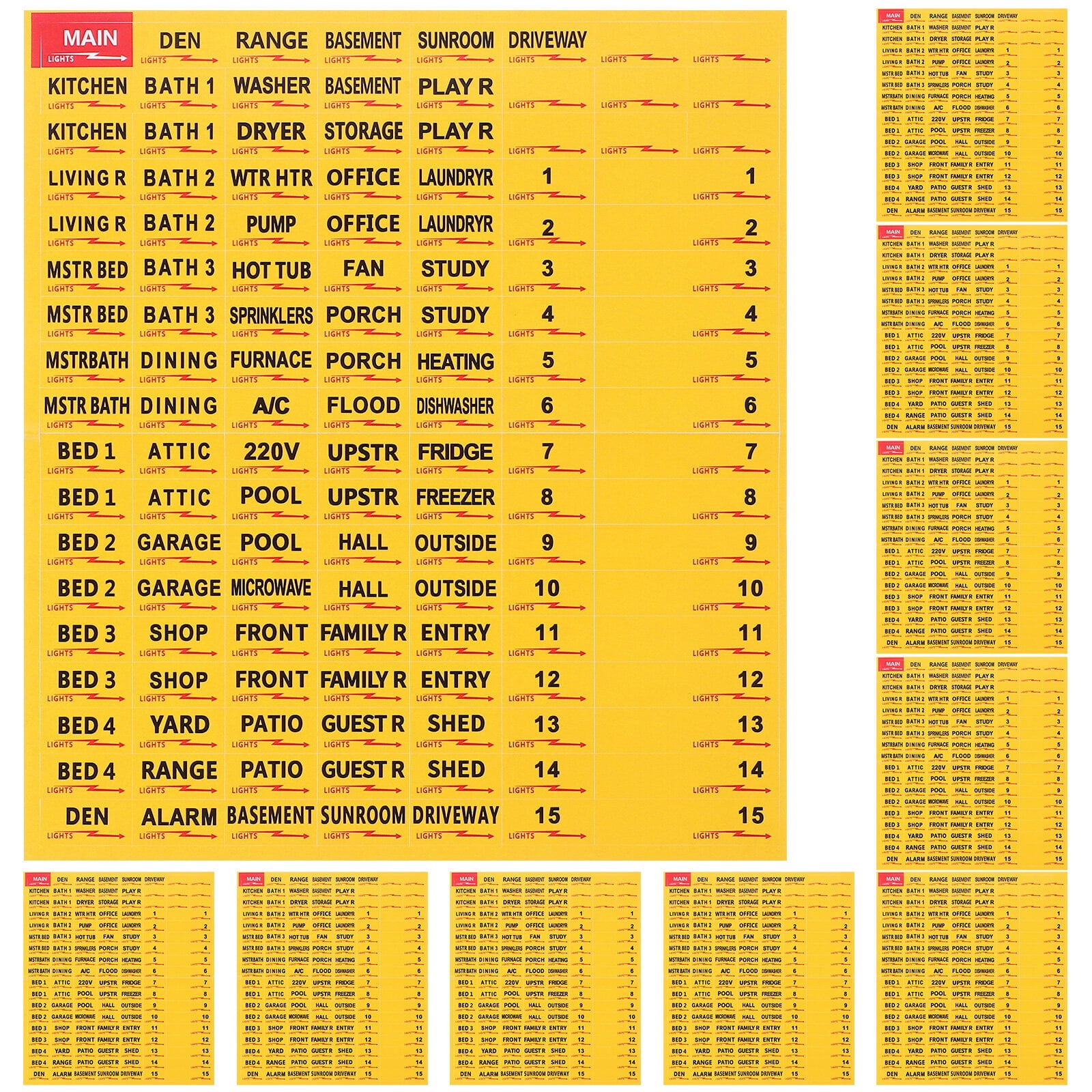 Jibingyi 10 Sheets Electrical Panel Label Electrical Panel Labels ...