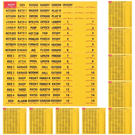 Jibingyi 10 Sheets Electrical Panel Labels Stickers Breaker Panel ...