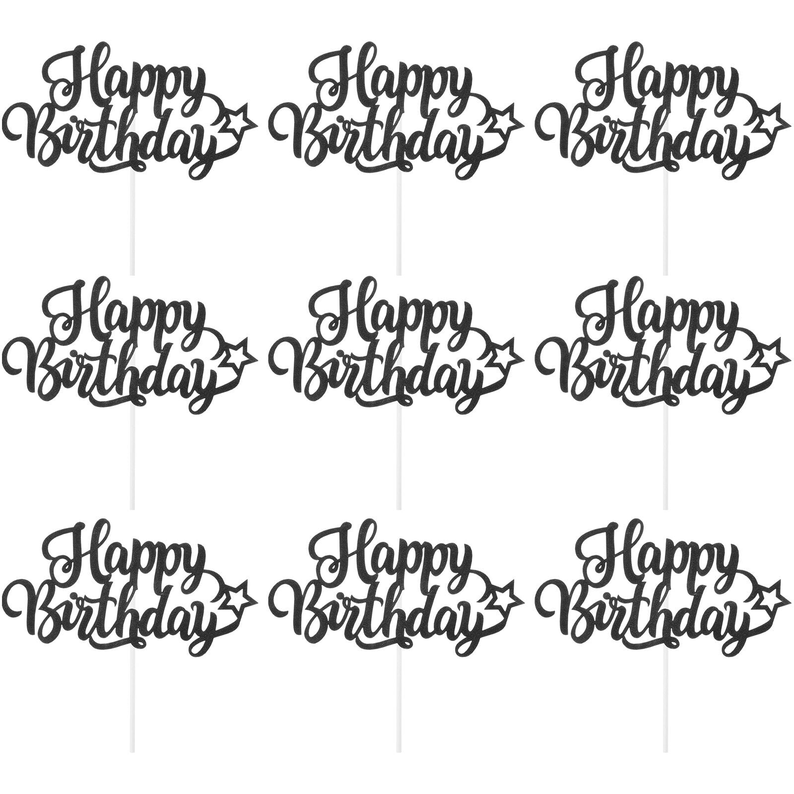 Jibingyi 10pcs Happy Birthday Cupcake Toppers Cake Picks Cake Decoration Birthday Party Favors