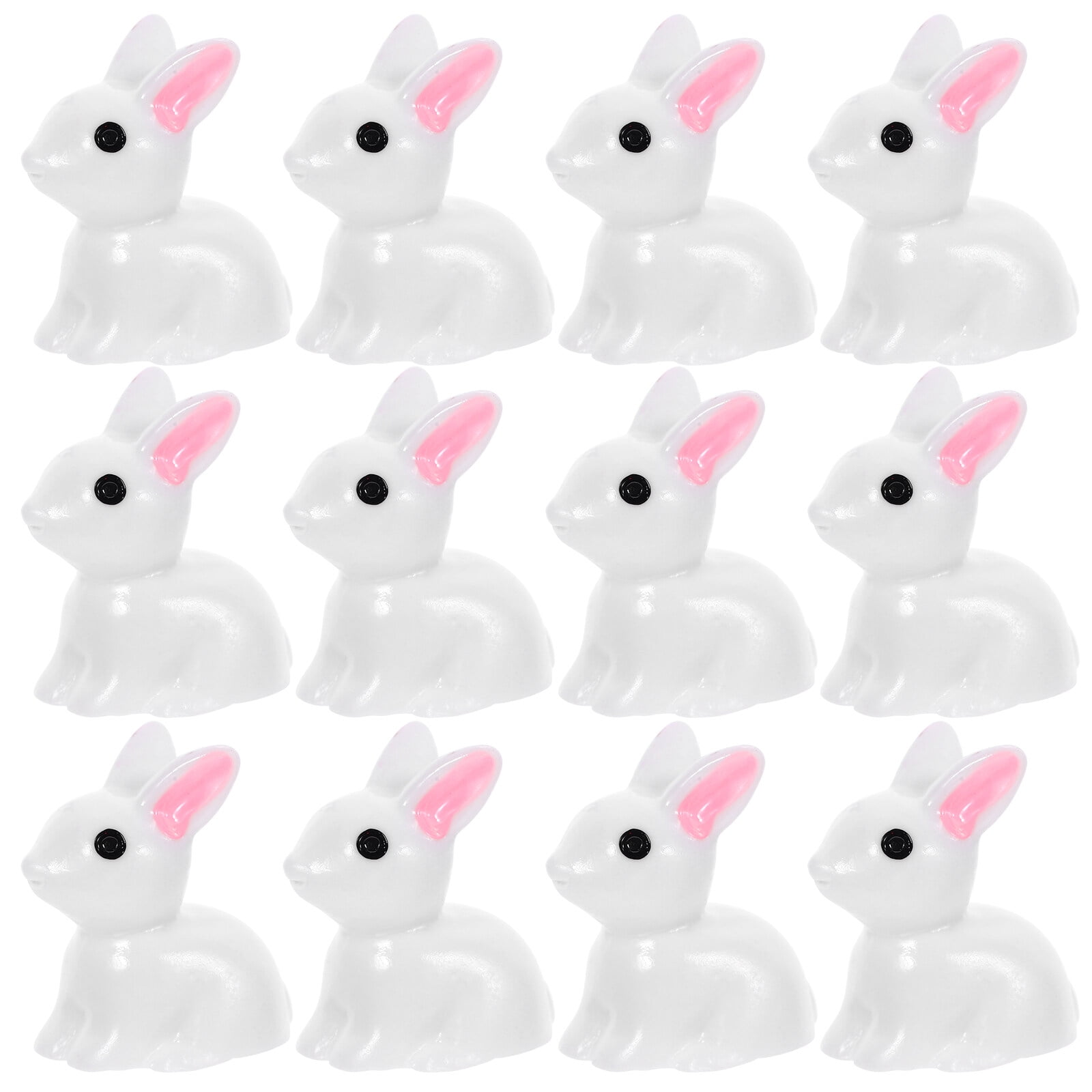 Jibingyi 25Pcs Mini Bunny Figurines Garden Statue Resin Miniature ...