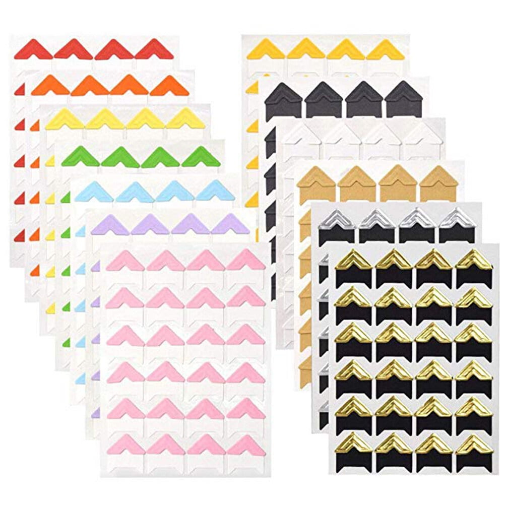 Jibingyi 26 Sheets of Self-Adhesive Kraft Photo Corner Stickers Vintage ...