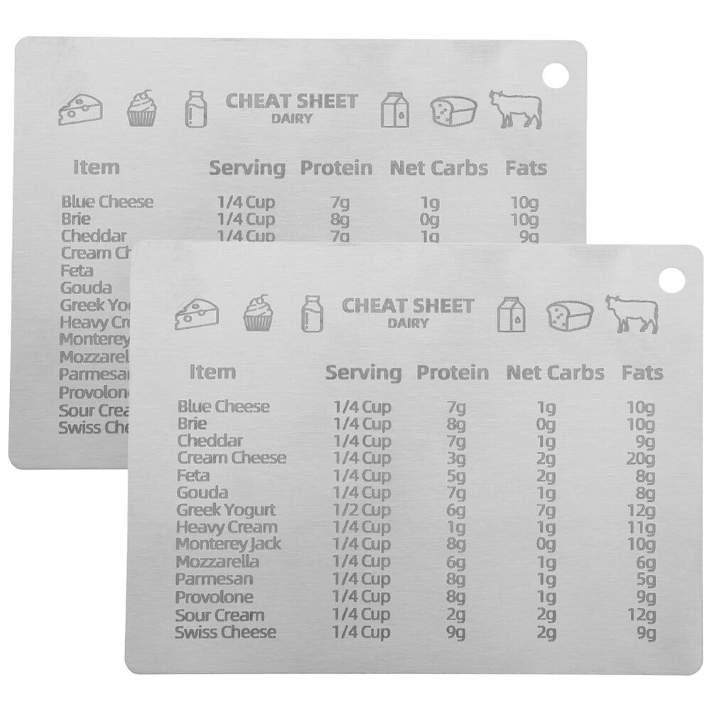 Jibingyi 2Pcs Kitchen Conversions Chart Magnet Metal Refrigerator ...