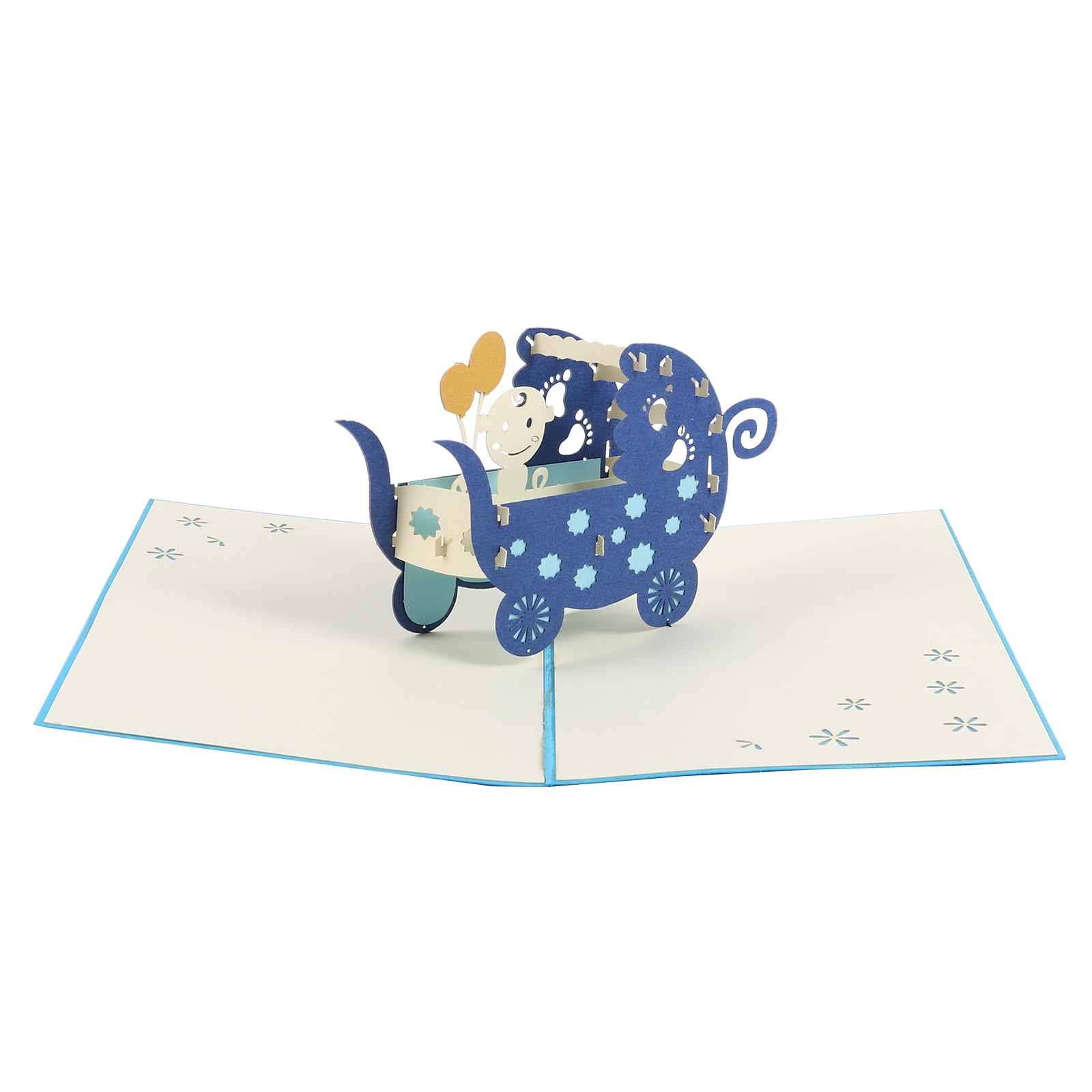 Jibingyi 3D Stereo Baby Carriage Shape Greeting Cards Congratulations ...