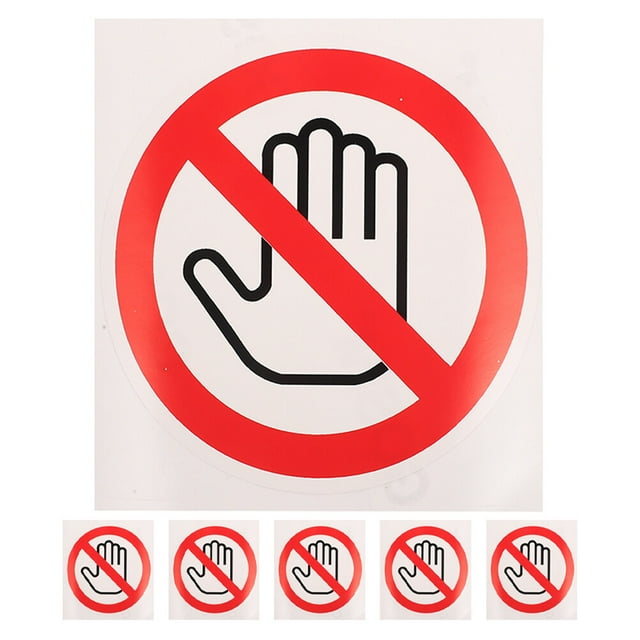 Jibingyi 6pcs Do Not Touch Stickers Don't Touch Warning Signs Labels ...