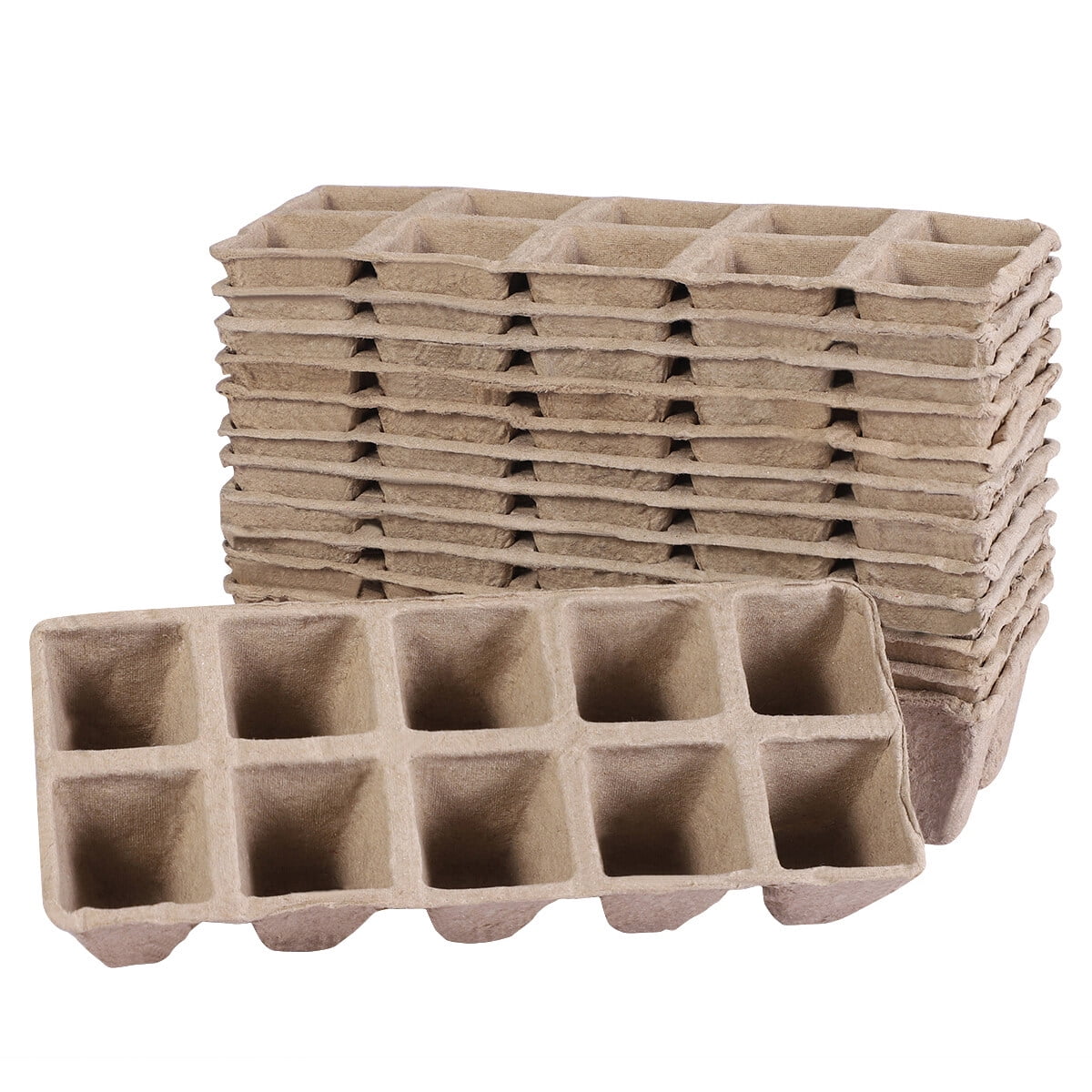 Jibingyi Toyvian 13pcs Biodegradable Plant Starter Trays with 10 Grids ...