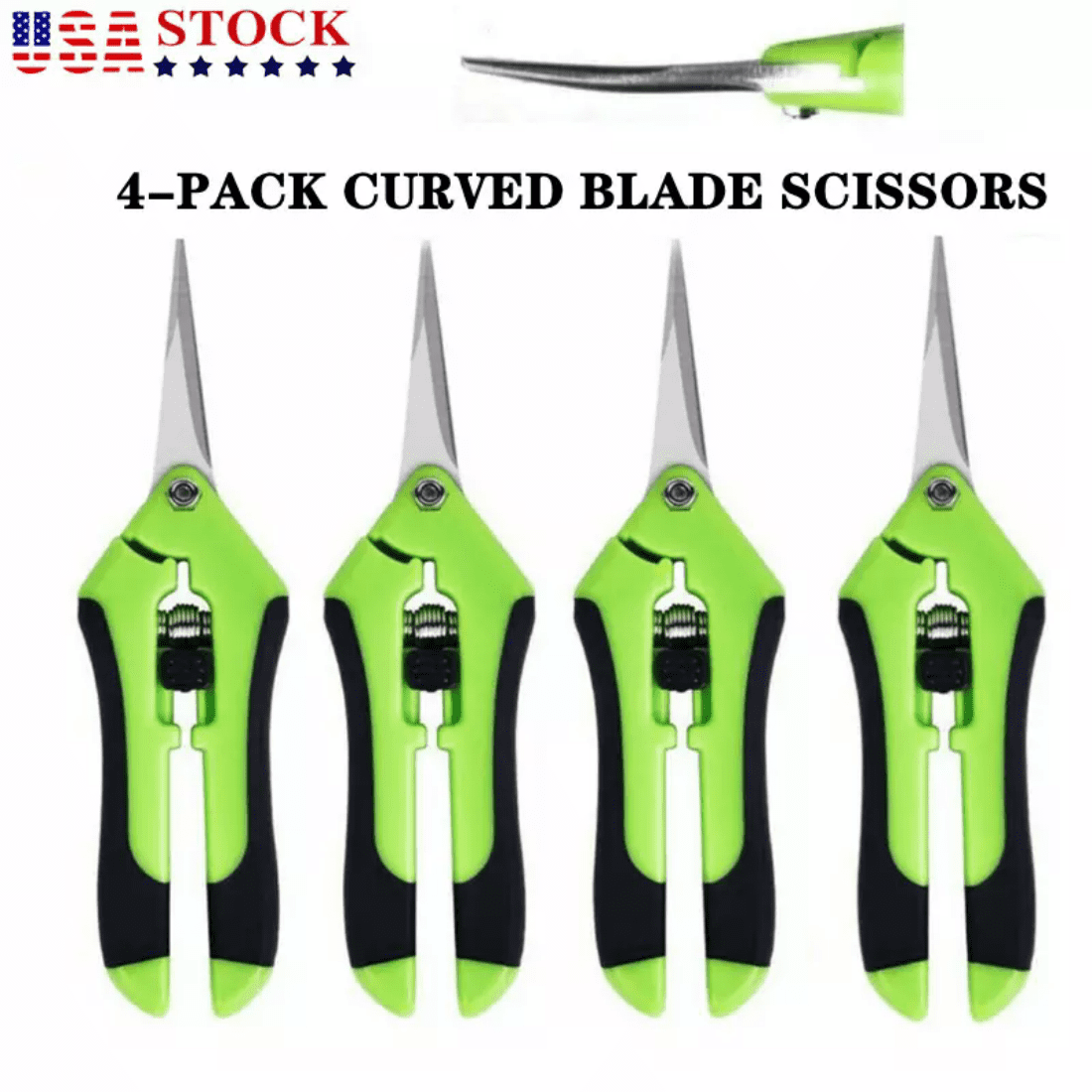 Jicanghai 4pcs Curved Blade Gardening Trimming Scissors Professional ...