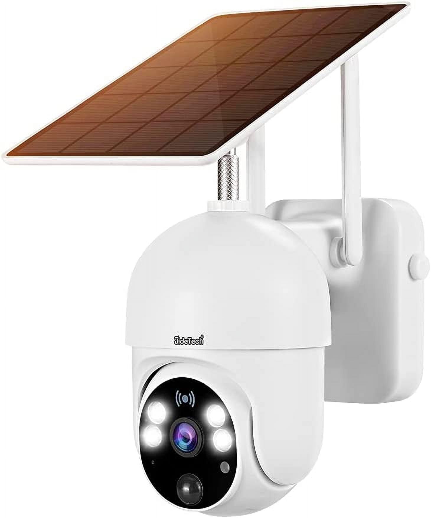 JideTech Solar Security Camera Wireless Outdoor, WiFi PTZ 1080P Camera ...