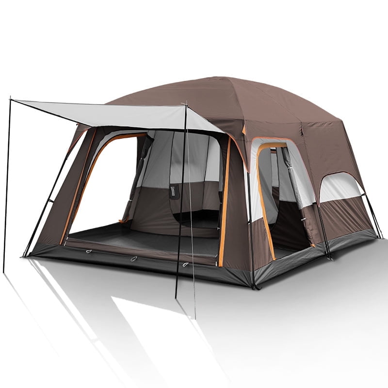 JieC 4-6 Person Dome Tent with Window Screen – 2-Room Family Camping ...