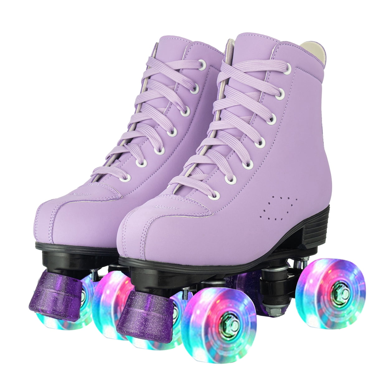 JieC Classic Double Quad Roller Skates, Unisex with Light Up Wheels ...