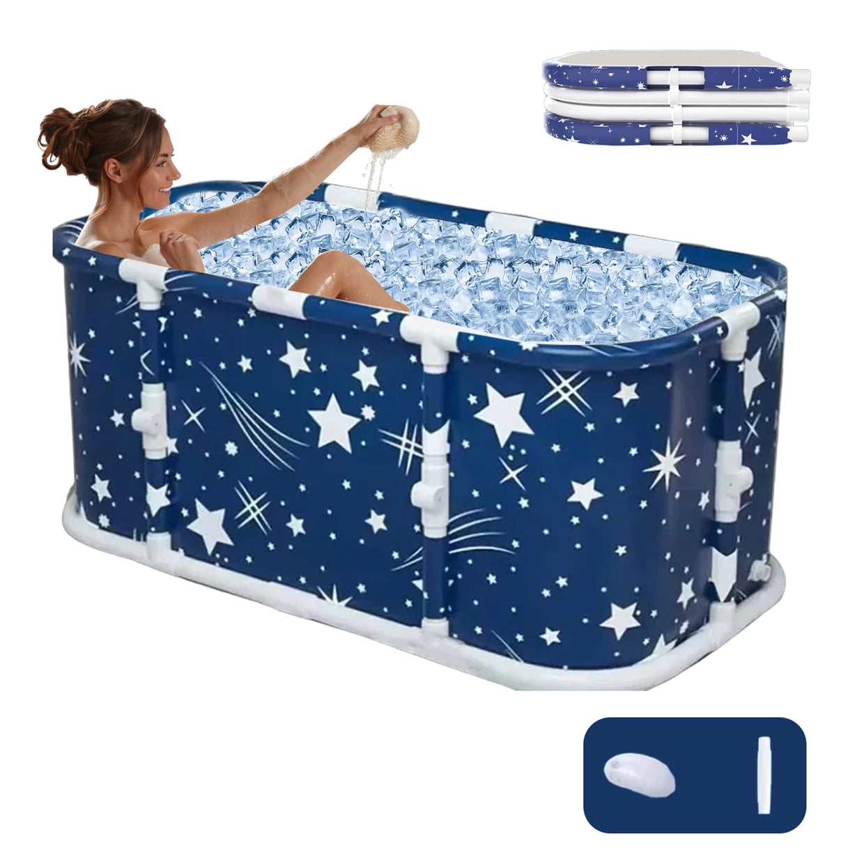JieC Folding Bathtub Portable Shower Bath Tub, for Adults or Kids ...