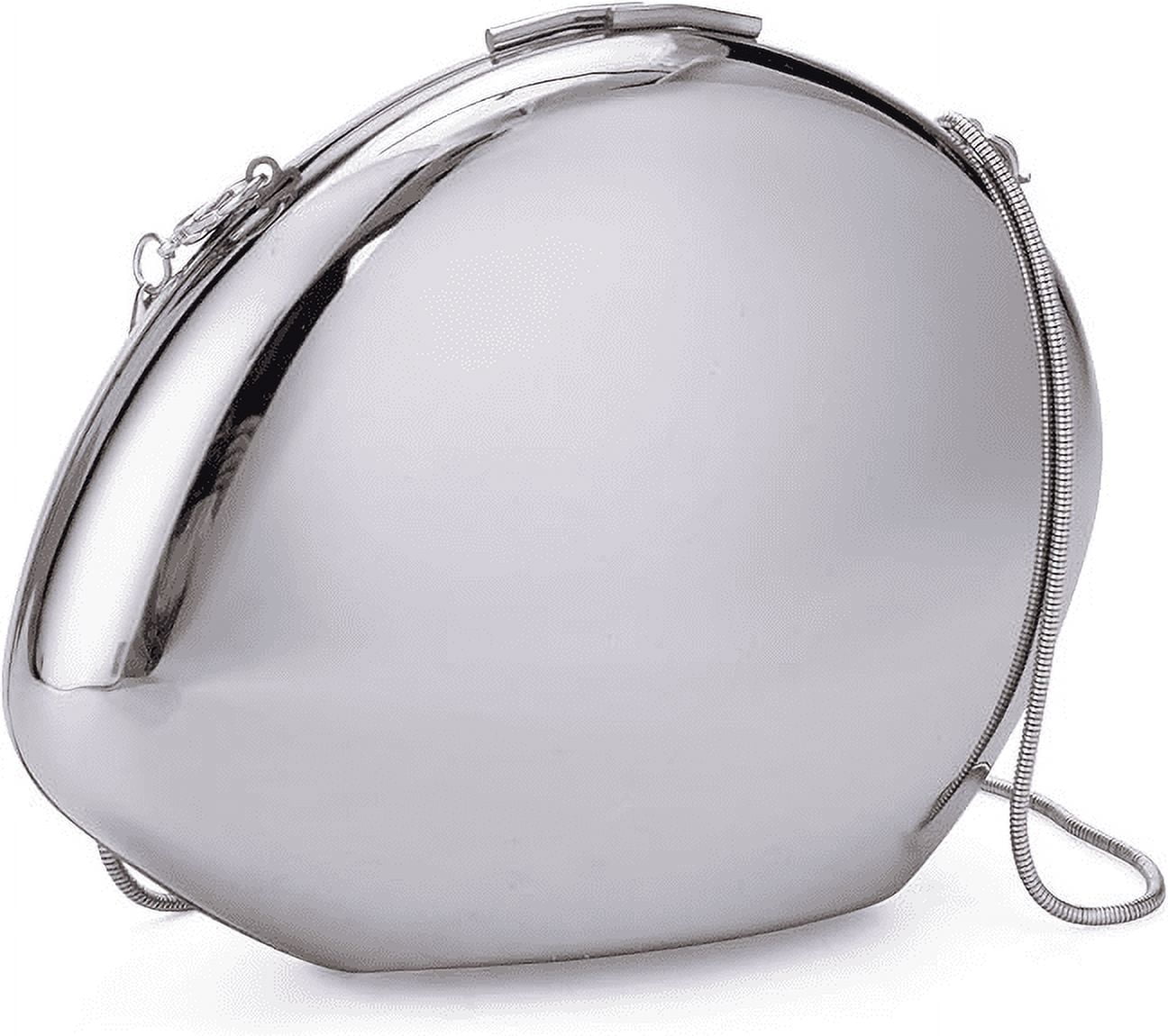 JieC Ladies Evening Clutch Bag, Metal Reflective Shoulder Bag for ...